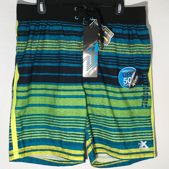 ZeroXposur | Shorts | Zeroxposur Mens Blue Yellow Stripe Swim Board ...